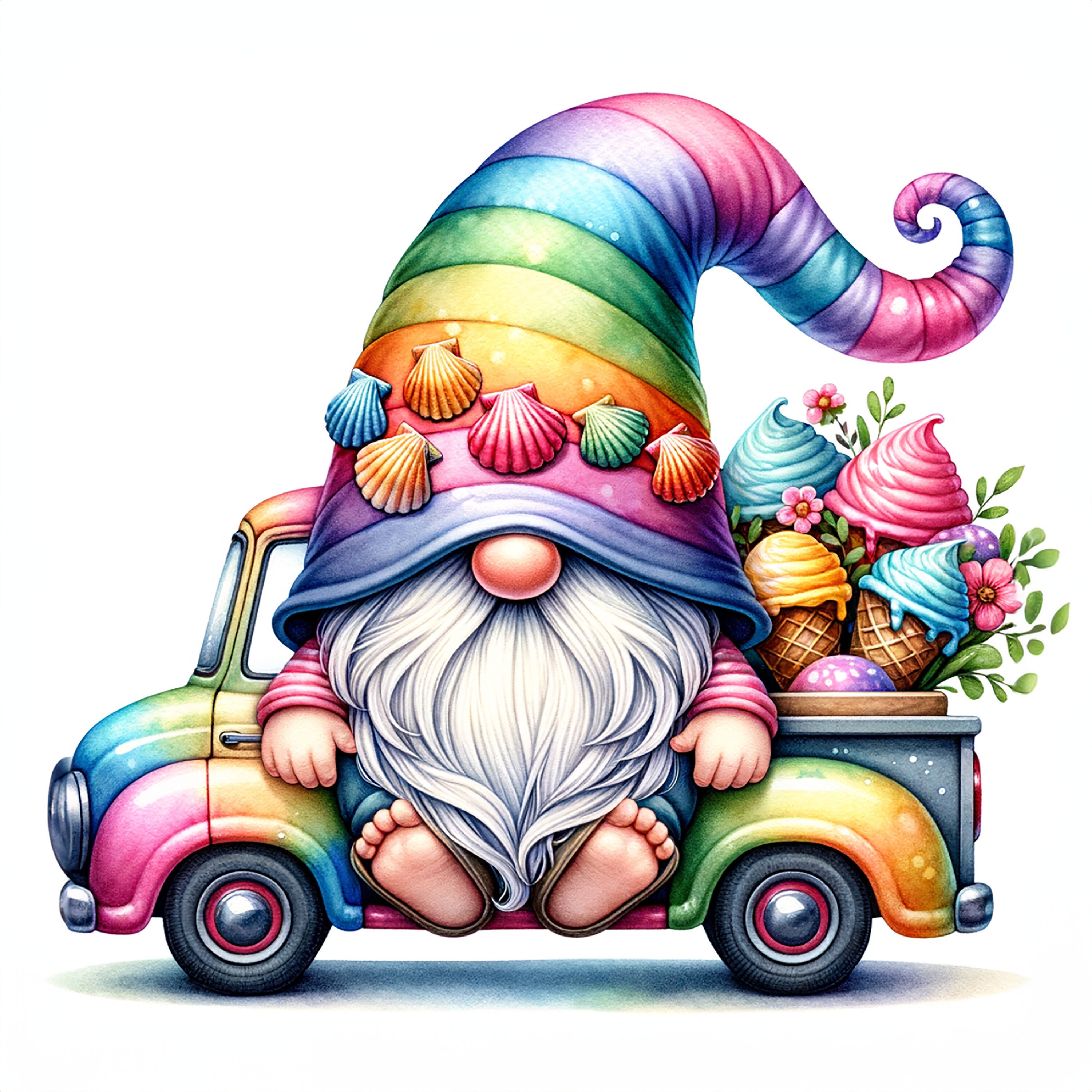 27 PNG, Ice Cream Gnome Clipart, Gnome Clipart Bundle,summer Gnomes ...