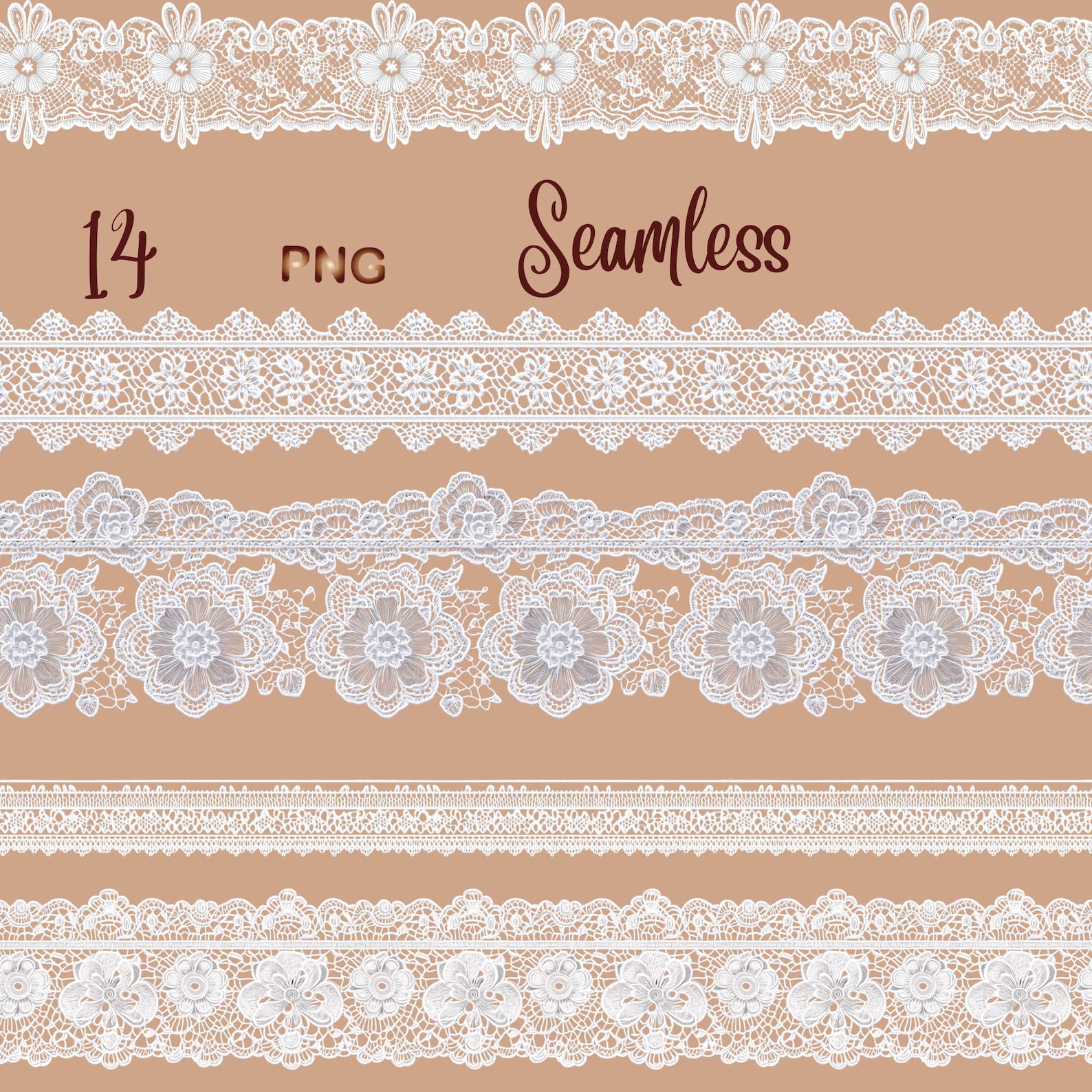 Vintage Lace Borders Clipart | 14 Seamless Old Lace Scrapbook Borders ...
