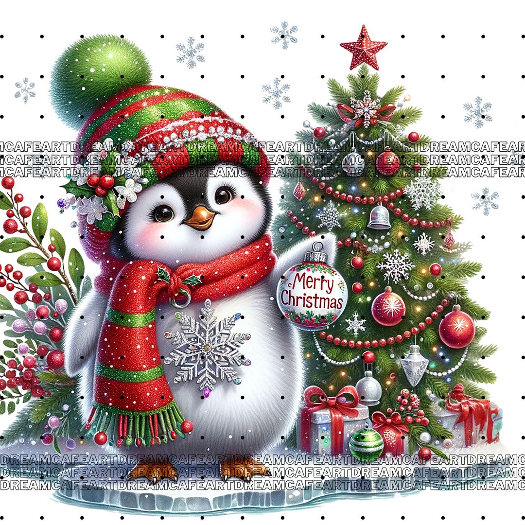 12 Winter Penguin Clipart PNG and JPG, Set 2, Christmas Penguin Clipart ...