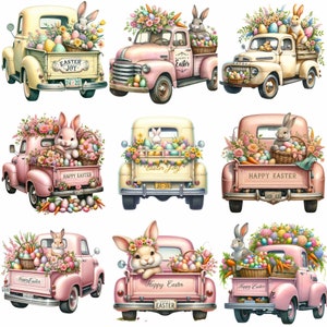 16 Easter Bunny Truck Clipart, Easter Truck Clipart, Easter Bunny ...