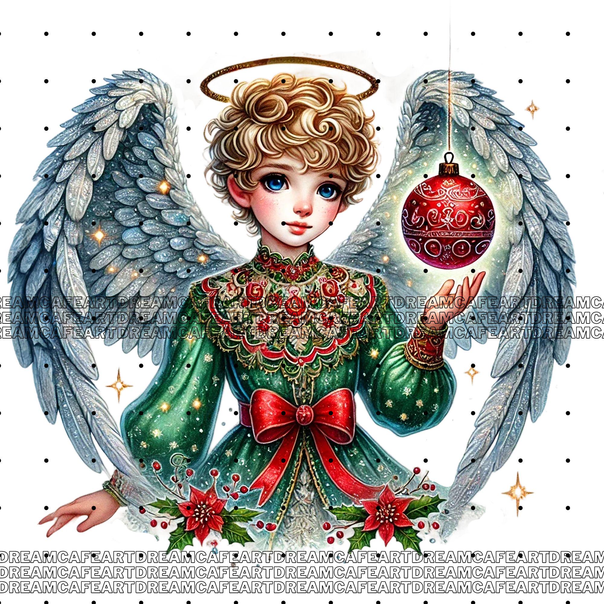 40 PNG, Christmas Angels Clipart Bundle, Set2, Winter Illustrations ...