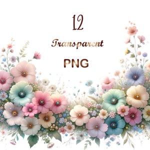 12 Boho Floral Border Png, Floral Border Clipart, Watercolor Floral ...