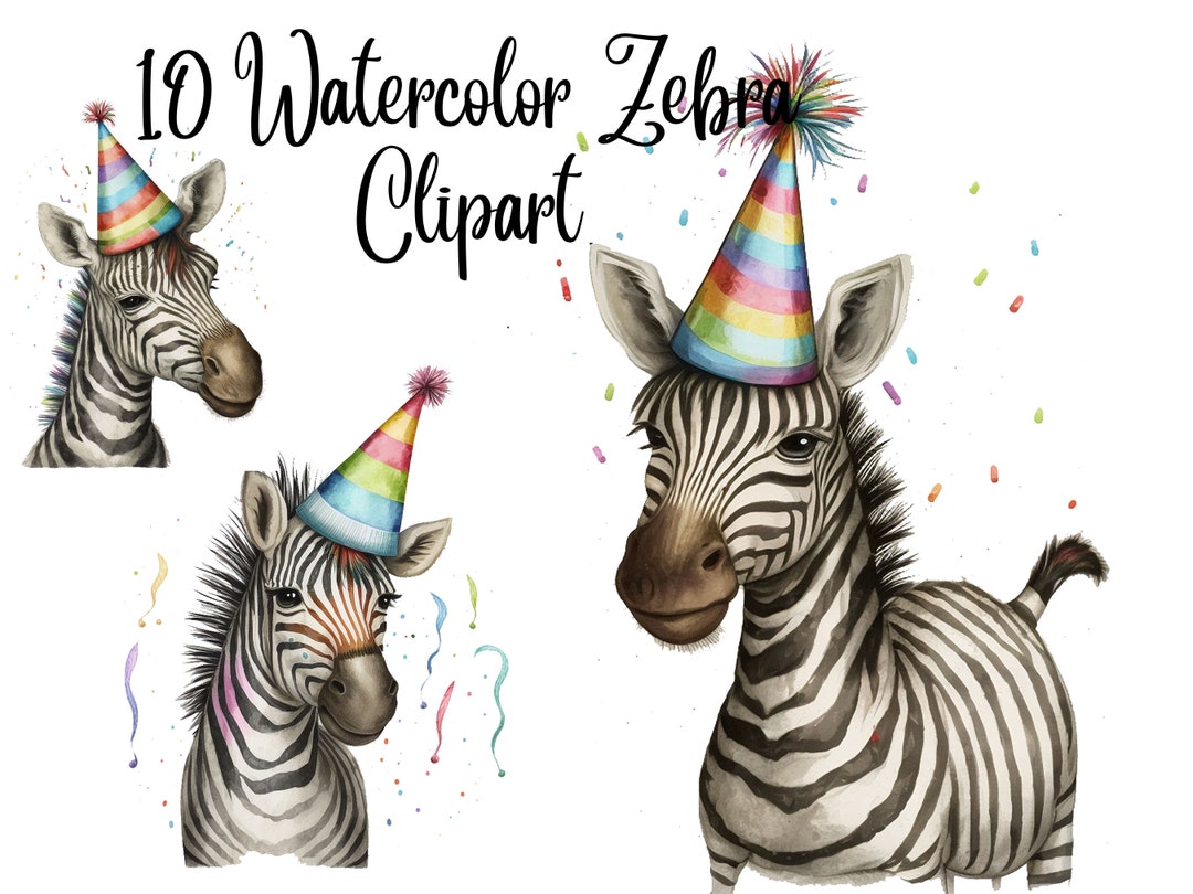10 Zebra Clipart, Birthday Clipart, Zebra Print, Jpgs, Commercial Use ...