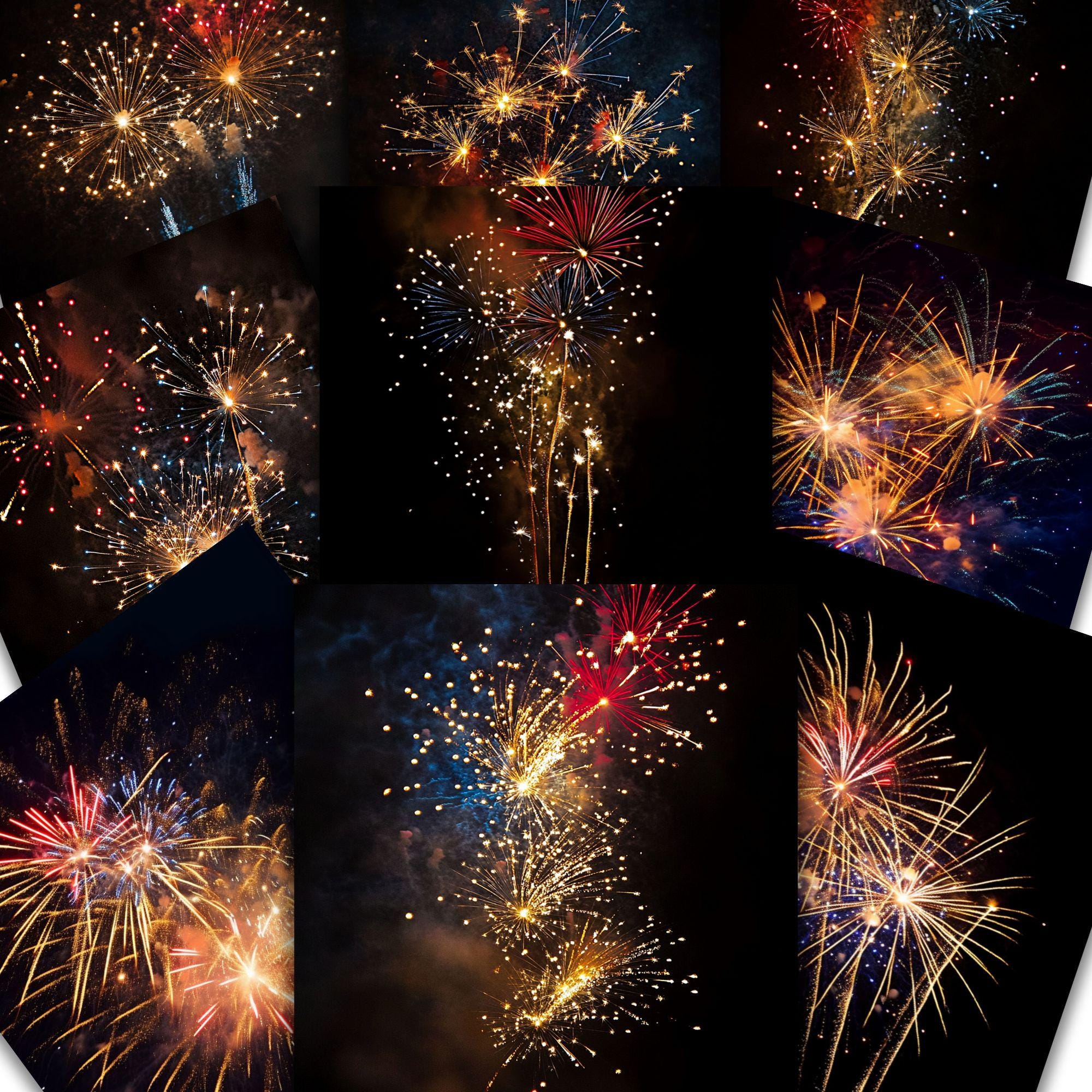 60 Fireworks & Party Light Backgrounds | Glitter Overlay Textures | New ...