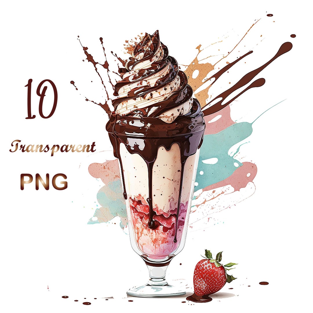 10 Watercolor Milkshake Clipart, Milkshake Png, Milkshake Clipart ...