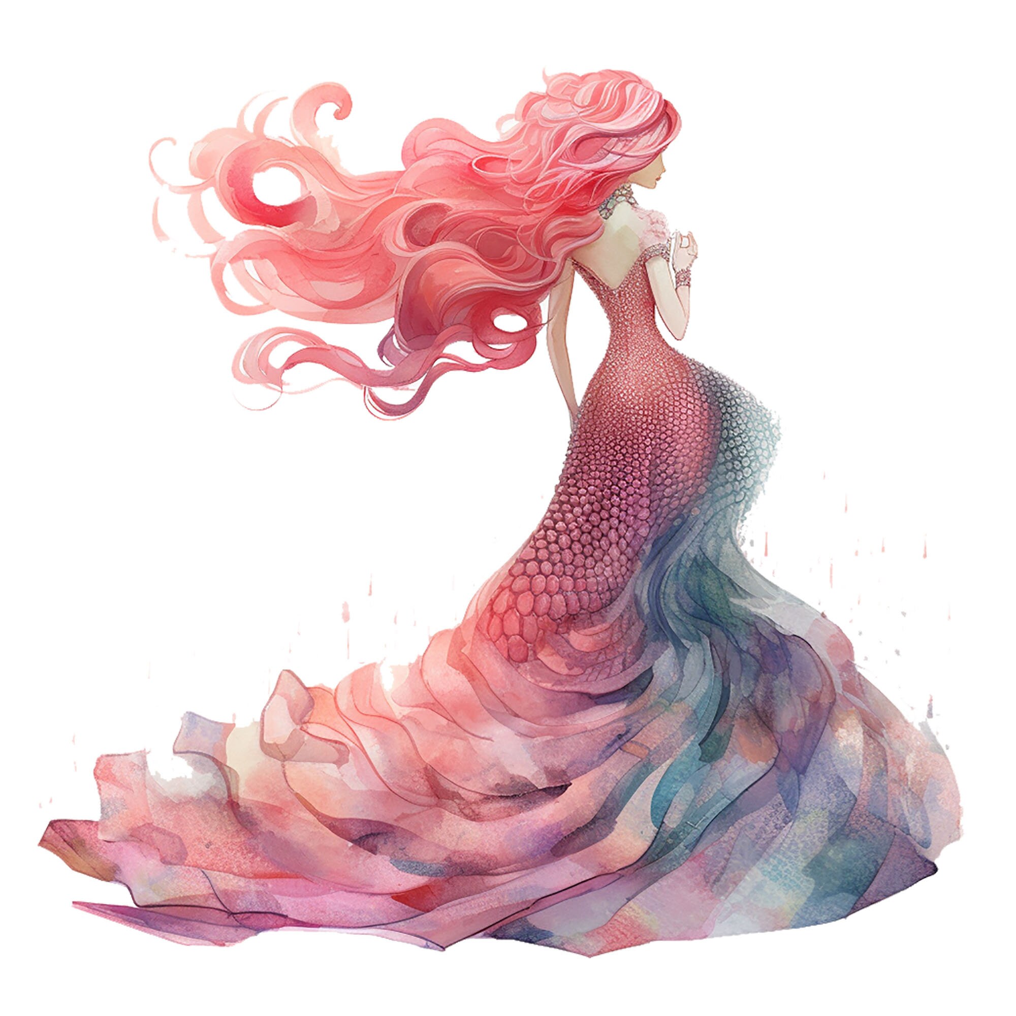 21 Mermaids Watercolor Clipart, Mermaid Png, Mermaid Clipart,mermaid ...