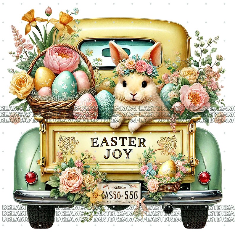 40 PNG Easter Bunny Truck Clipart, Easter Truck Clipart,easter Bunny ...