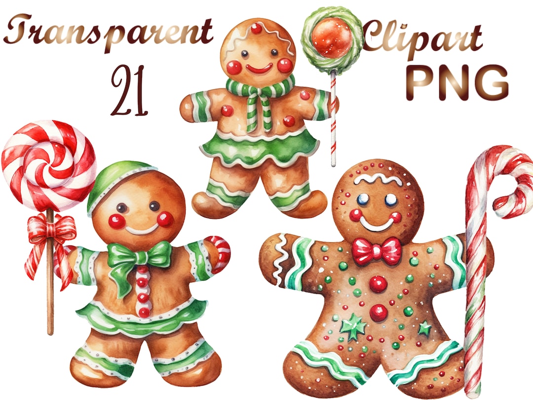 21 Gingerbread PNG, Christmas Clipart, Winter Clipart, Holiday Clipart ...
