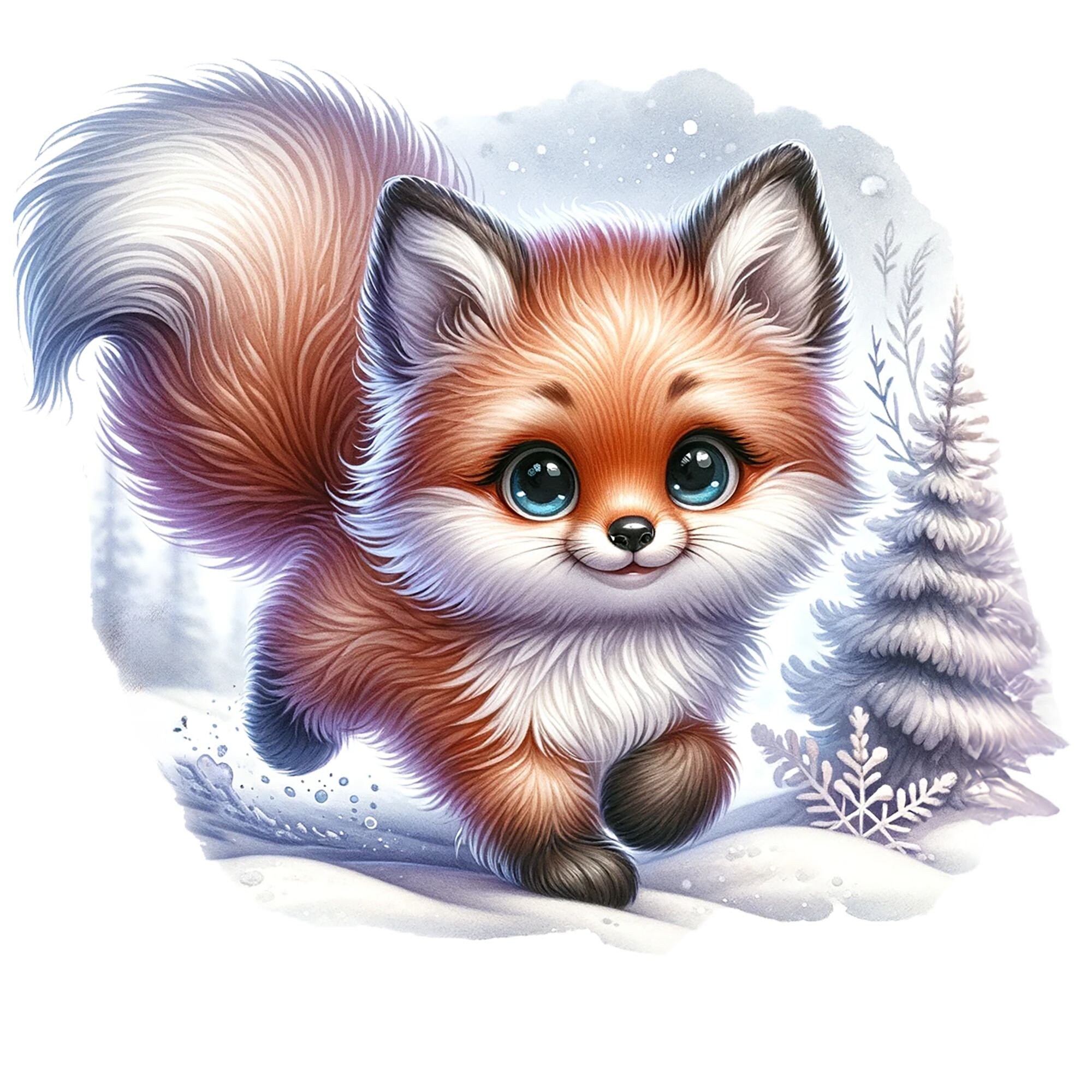 12 PNG/JPG Set 3 Fox Wish Clipart Set 3 Fox Nature Clipart, Wall Art ...