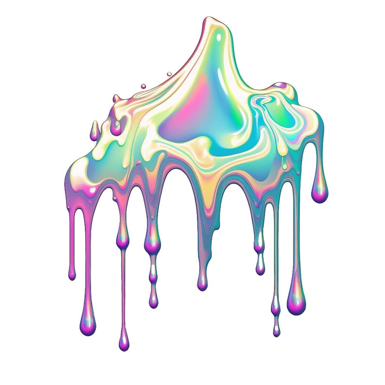 11 Holographic Drip Png Watercolor Holographic Drip - Etsy