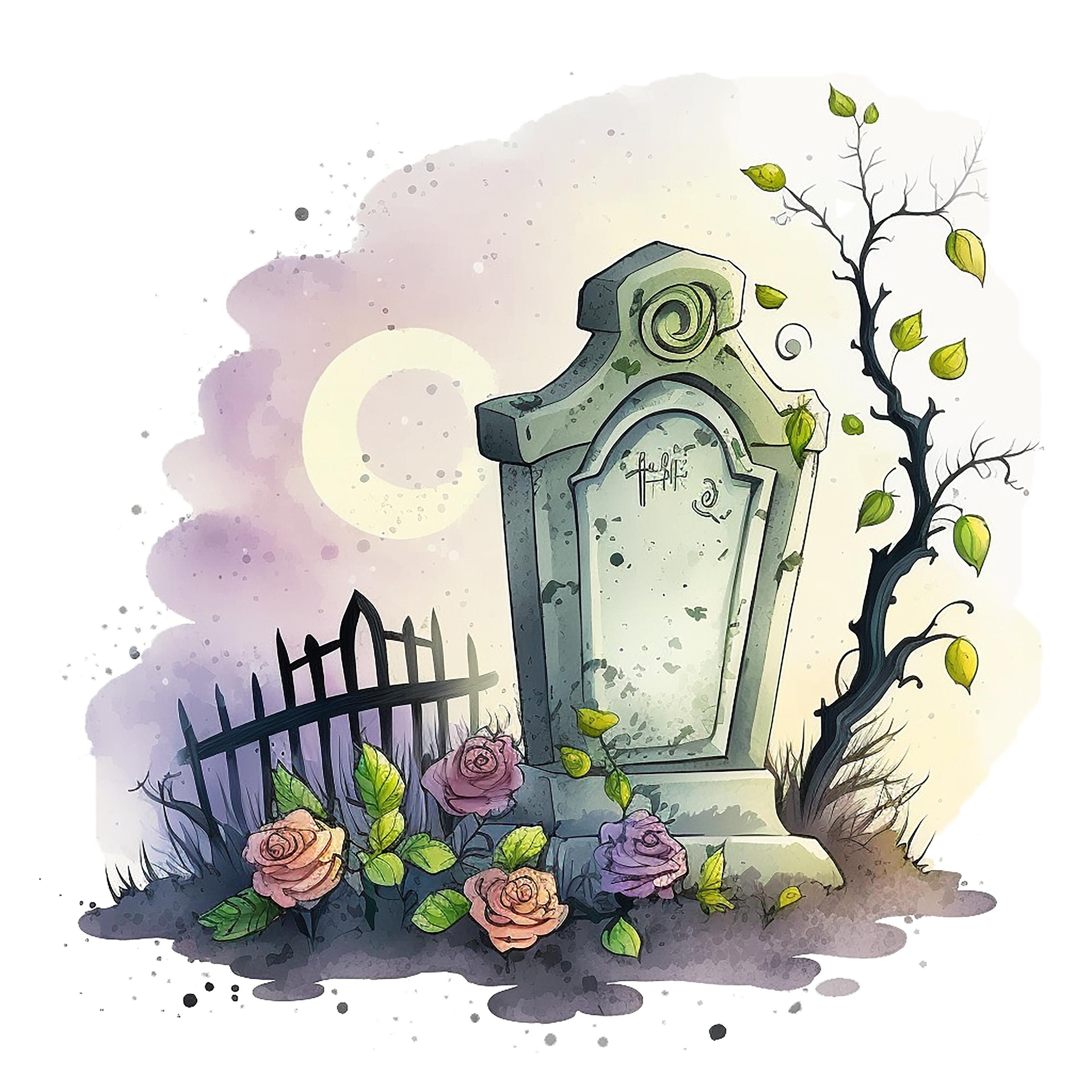 Grave With Flowers Drawing