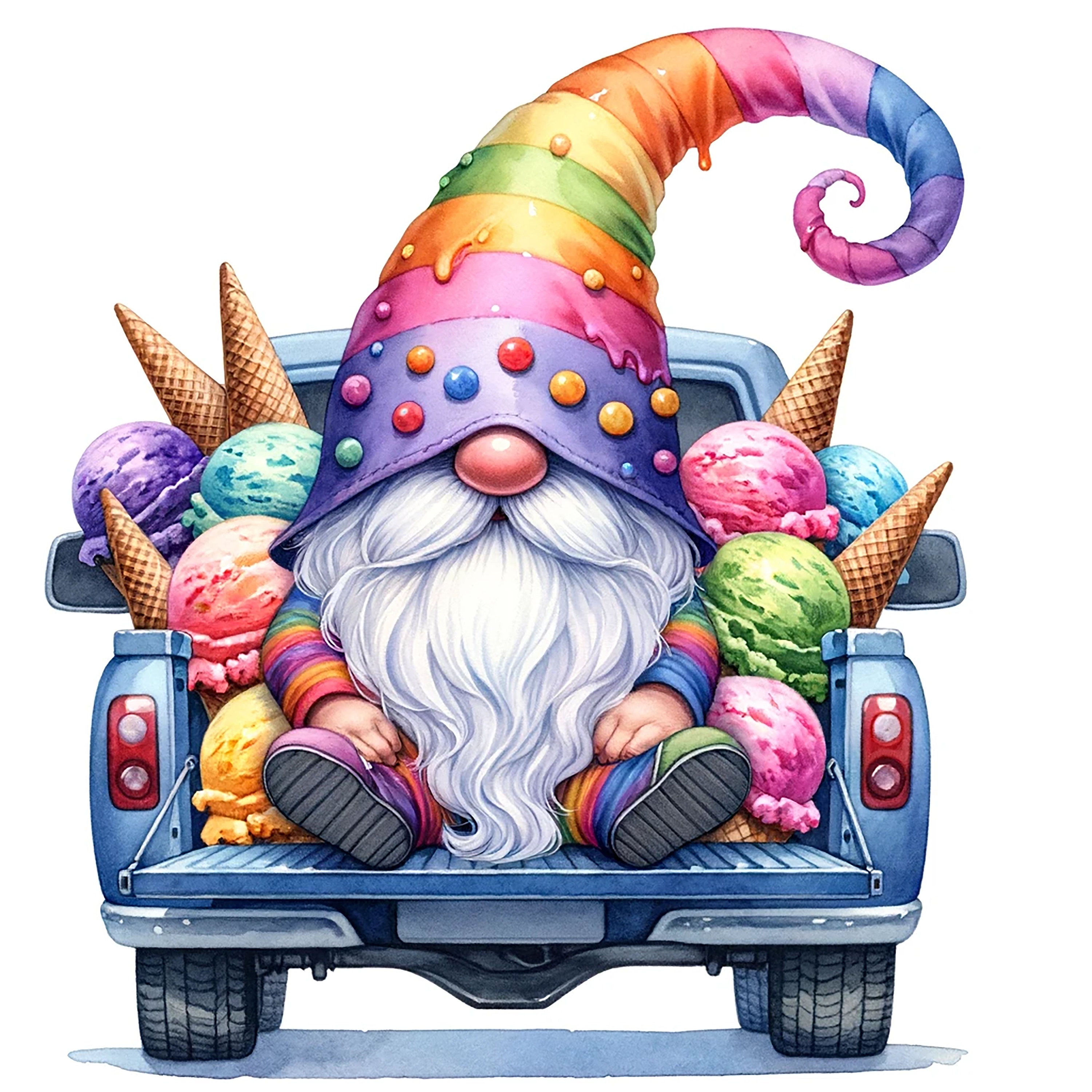Ice Cream Gnome Clipart Bundle: 25 PNG Summer Designs (digital Download ...