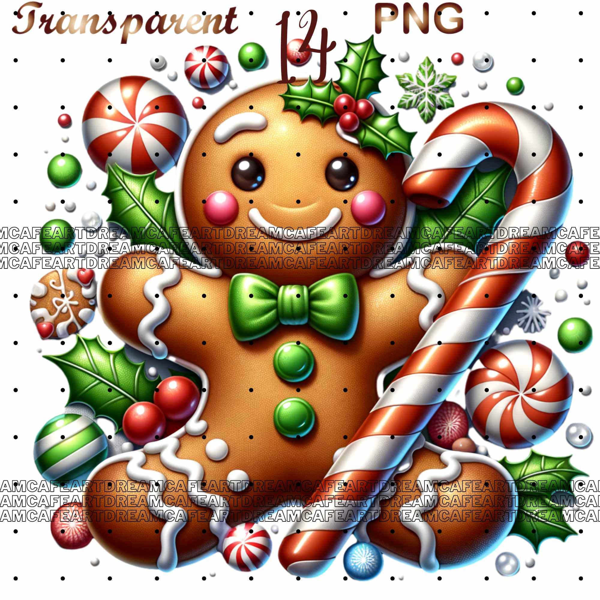 14 PNG, Watercolor Gingerbread Man Collection Clipart, Christmas ...