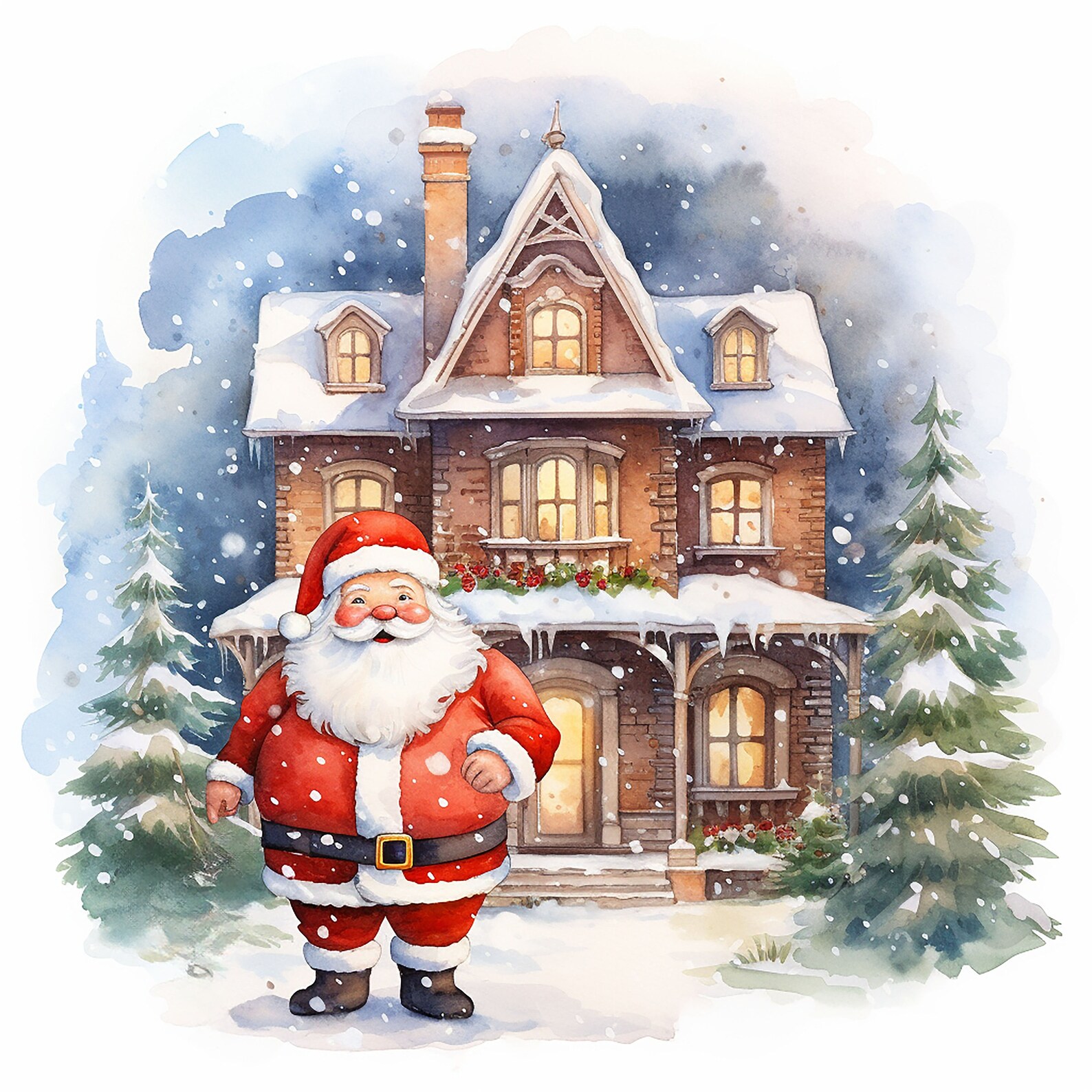 16 Santa Claus Clipart, Santa's Workshop, High Quality Jpgs, Digital ...