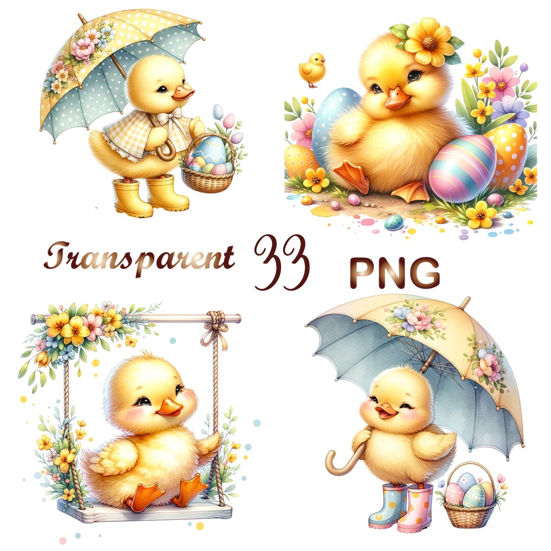 33 PNG, Easter Duck Clipart Bundle, Cute Duck Clipart, Duck PNG, Spring ...