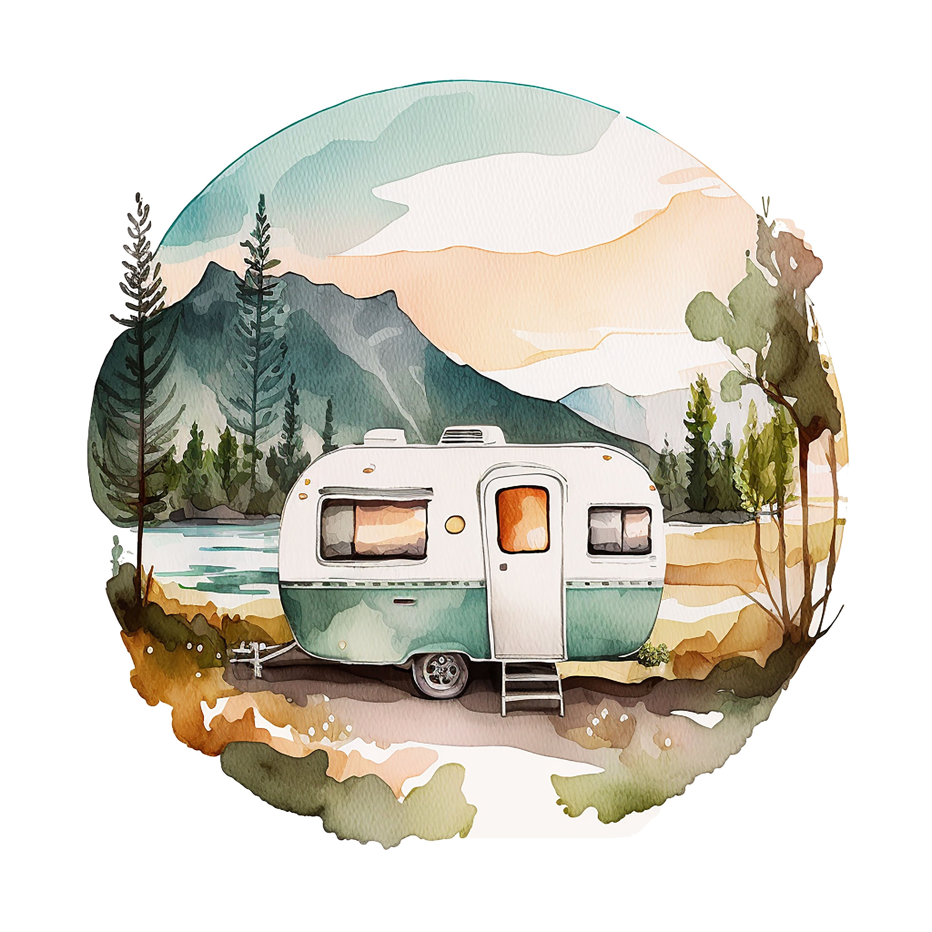 10 Jpgs/pngs Retro Camper Van Images, Digital Download - Wall Art, Card ...