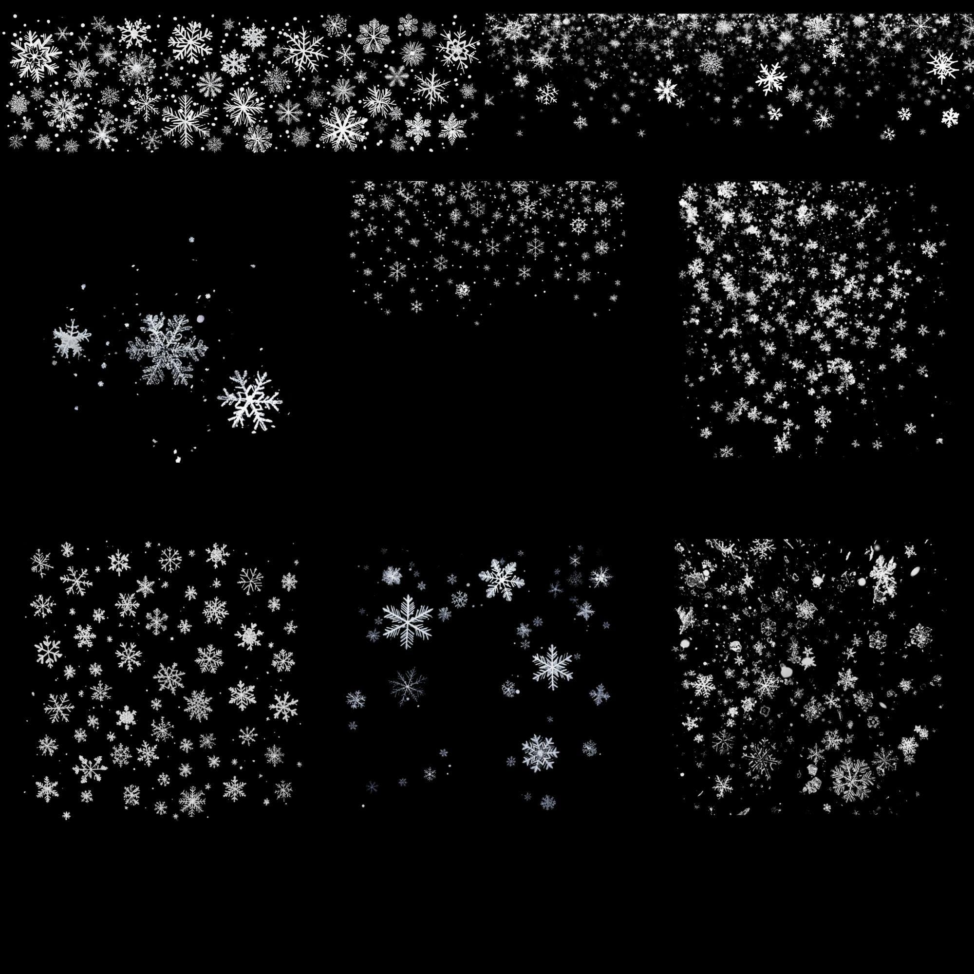 15 PNG Falling Snowflake Clipart Bundle, Winter Snow Illustrations ...