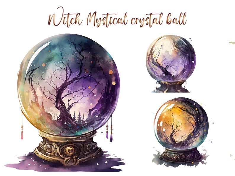 10 Witch Mystical Crystal Ball Clipart PNG Magic Clip Art - Etsy