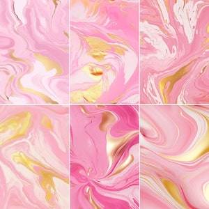 50 Pink Gold Marble Seamless - Watercolor Pattern - Seamless Pattern ...