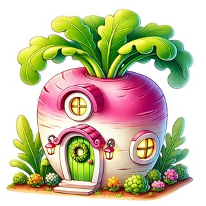 60 PNG, Vegetable Houses Clipart Bundle, Fairy Houses Clipart Bundle ...