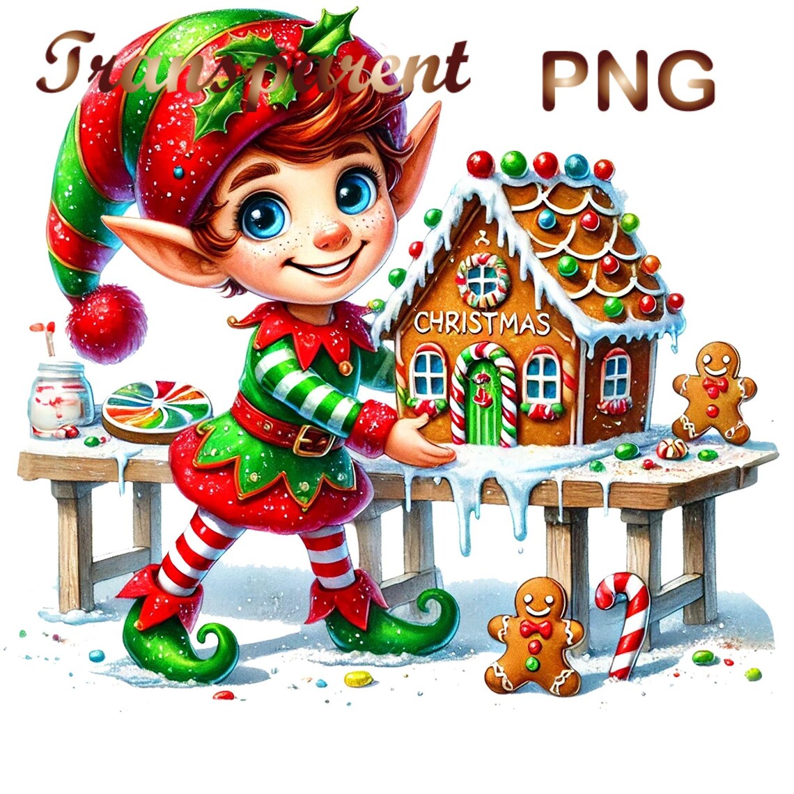45 PNG, Christmas Elves Clipart Bundle, Cute Christmas Elves, Festive ...