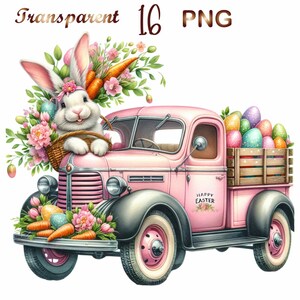 16 Easter Bunny Truck Clipart, Easter Truck Clipart, Easter Bunny ...