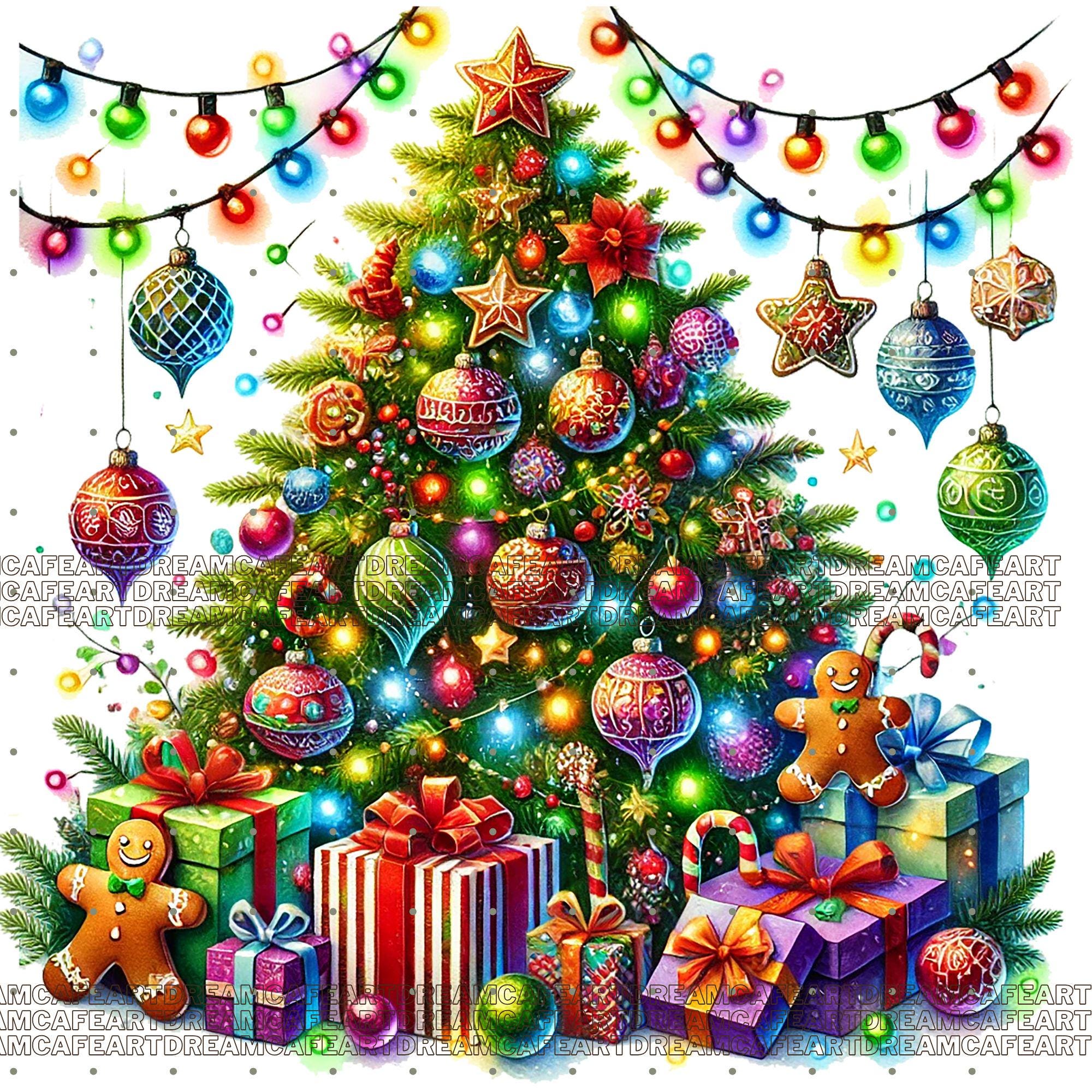 21 PNG Christmas Trees Clipart Bundle, Set 3,festive Tree Illustrations ...