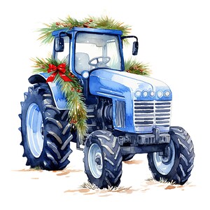 36 Christmas Tractor Clipart, Jpgs, High Quality Jpgs, Digital Download ...