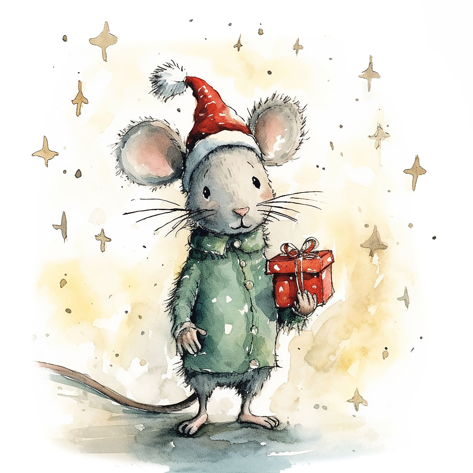 Christmas Happy Mouse Clipart 20 Jpg,high Quality,digital Download,card ...