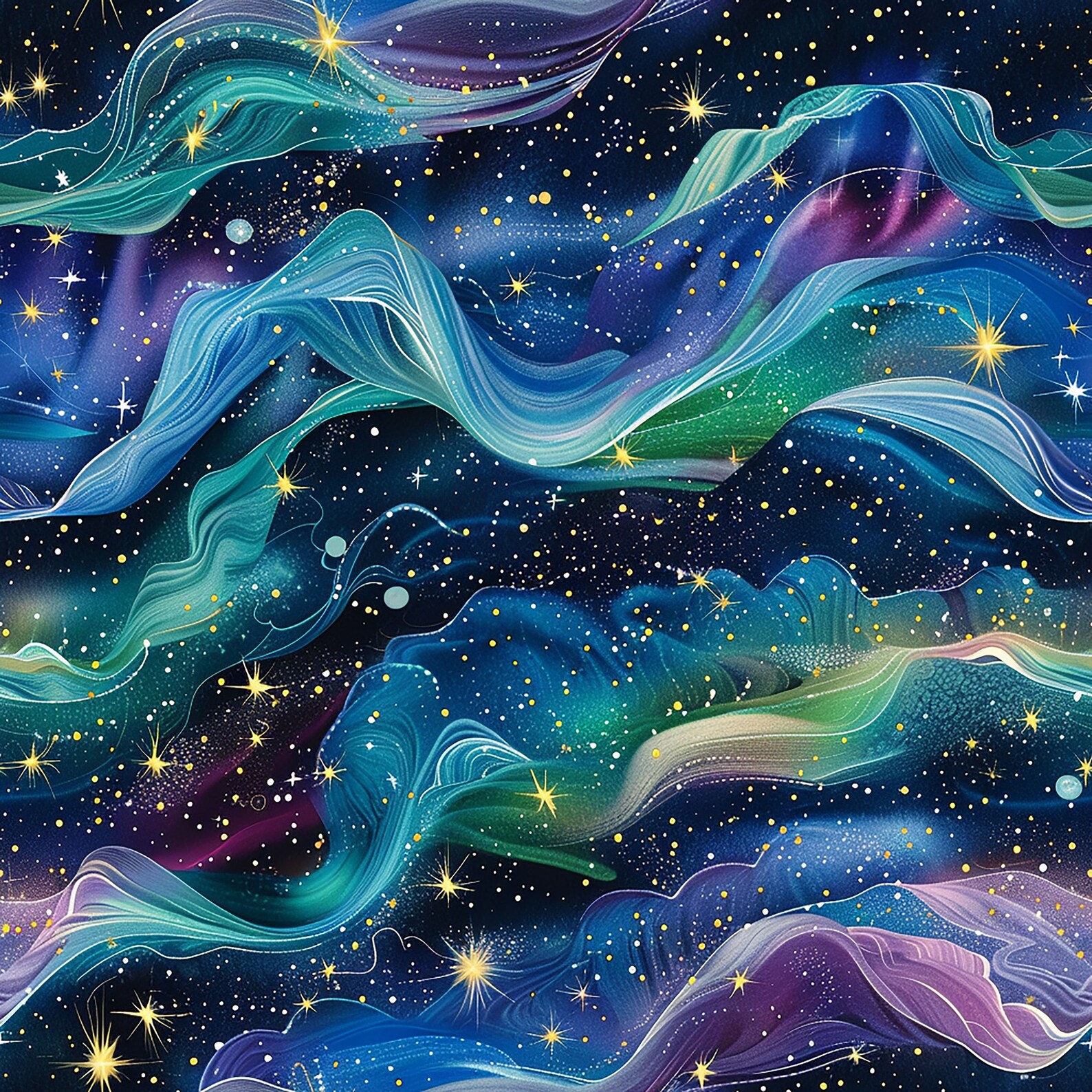 70 Seamless Northern Lights Print,seamless Northern Lights Design ...