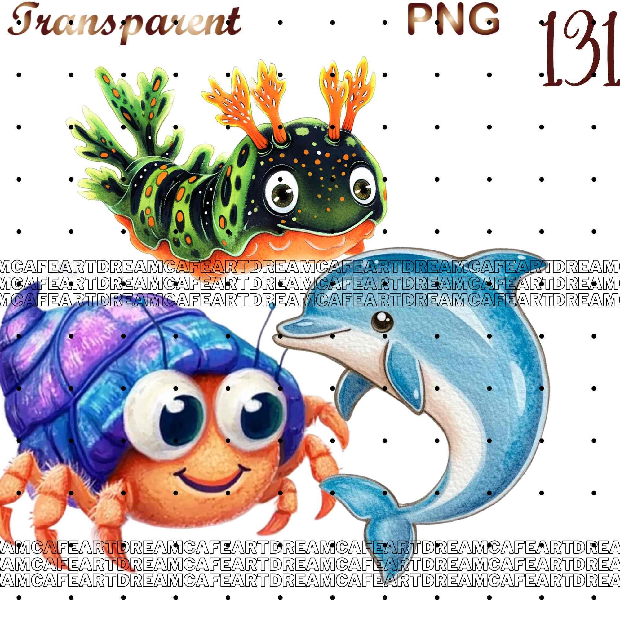 131 PNG Sea Animals Clipart Bundle - Underwater Sea Life, Ocean Animal ...