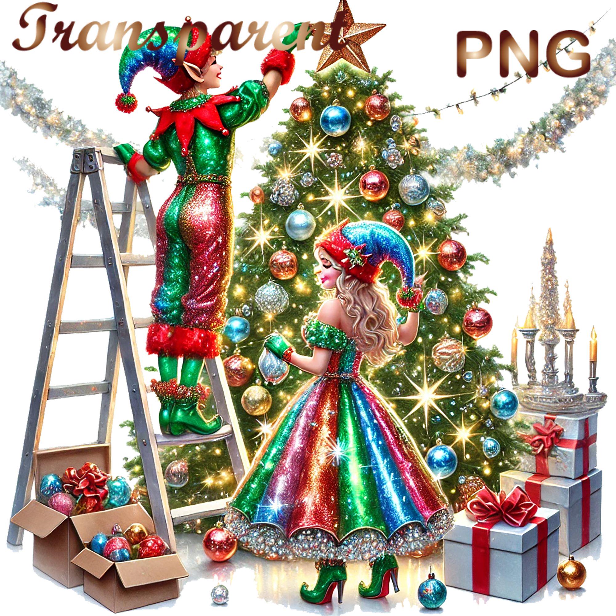 45 PNG, Christmas Elves Clipart Bundle, Cute Christmas Elves, Festive ...