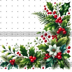30 PNG Christmas Holly & Mistletoe Clipart Bundle, Set 2, Festive ...