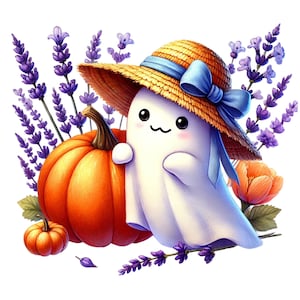 33 JPG, Watercolor Cute Ghost Clipart Bundle, Halloween Clipart Bundle ...