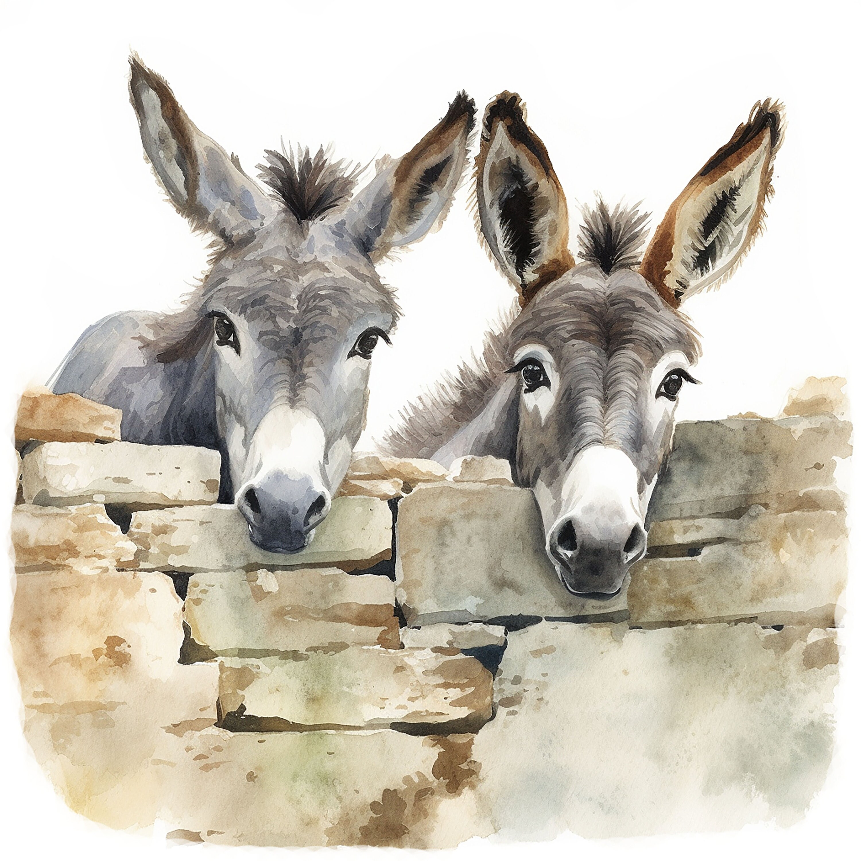 18 Happy Donkeys Clipart, Donkey Clipart, JPG, Commercial Use,digital ...