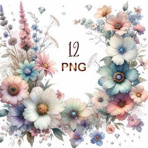 12 Boho Floral Border Png, Floral Border Clipart, Watercolor Floral ...