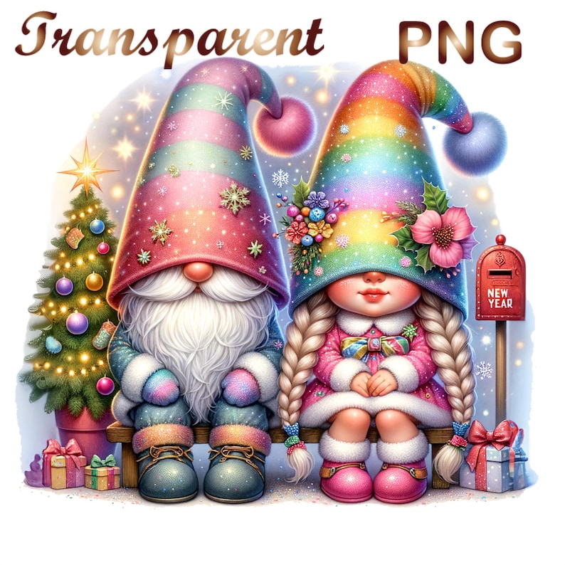 14 PNG, Festive Gnomes Collection Clipart Bundle, Christmas Gnomes ...