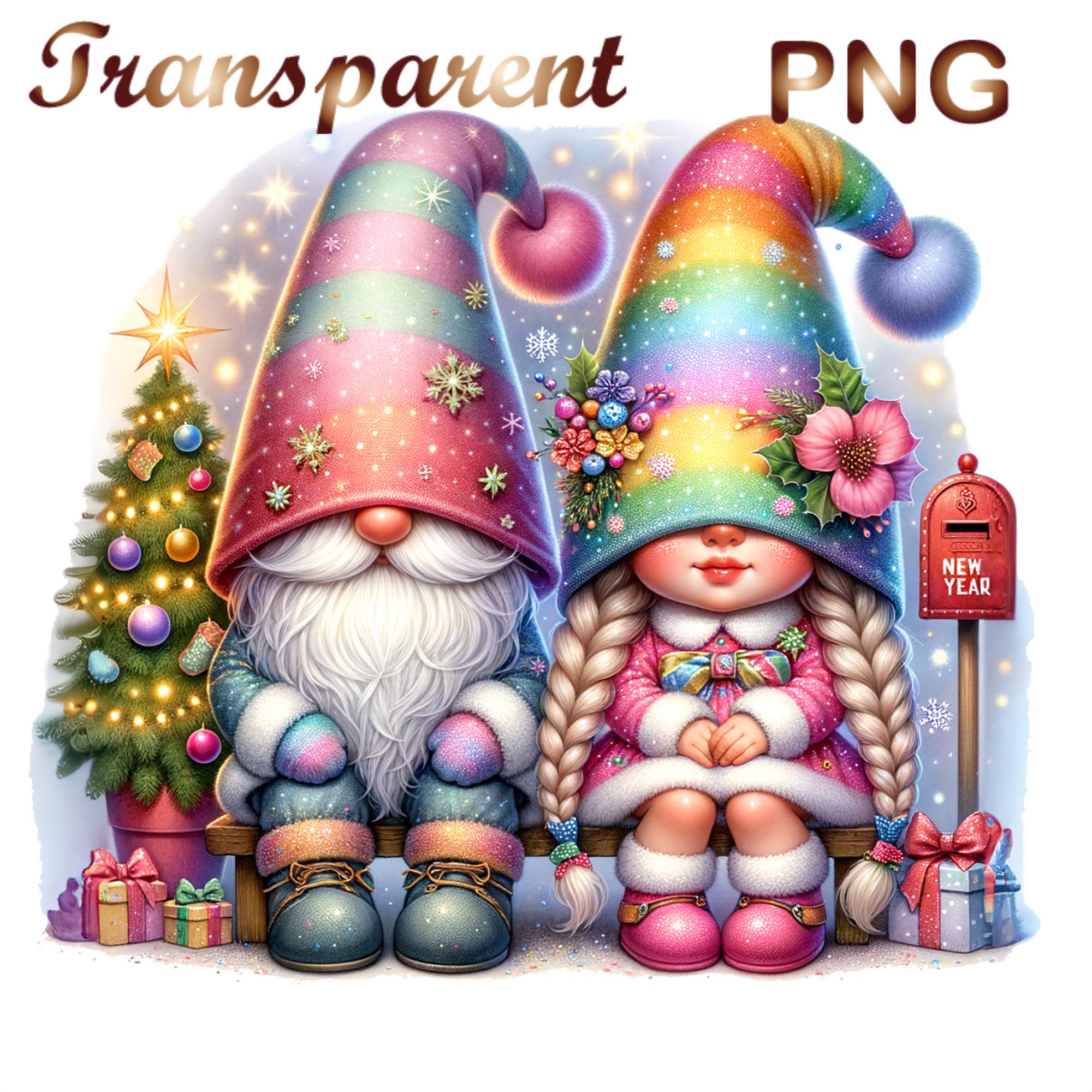 14 PNG, Festive Gnomes Collection Clipart Bundle, Christmas Gnomes ...