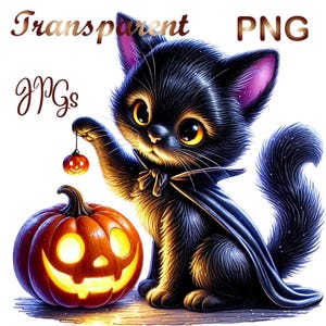 32 PNG, Halloween Cats Clipart Bundle, Halloween Sublimation Digital ...