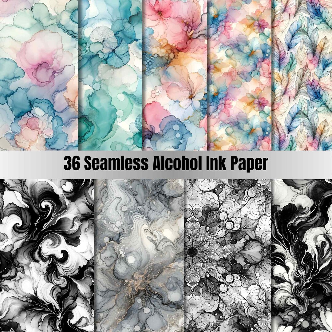 36 Alcohol Ink Seamless Digital Paper, Alcohol Ink Digital Papers ...