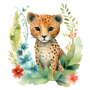 10 Watercolor Cute Baby Animals Watercolor Clipart, Jpgs, Digital ...