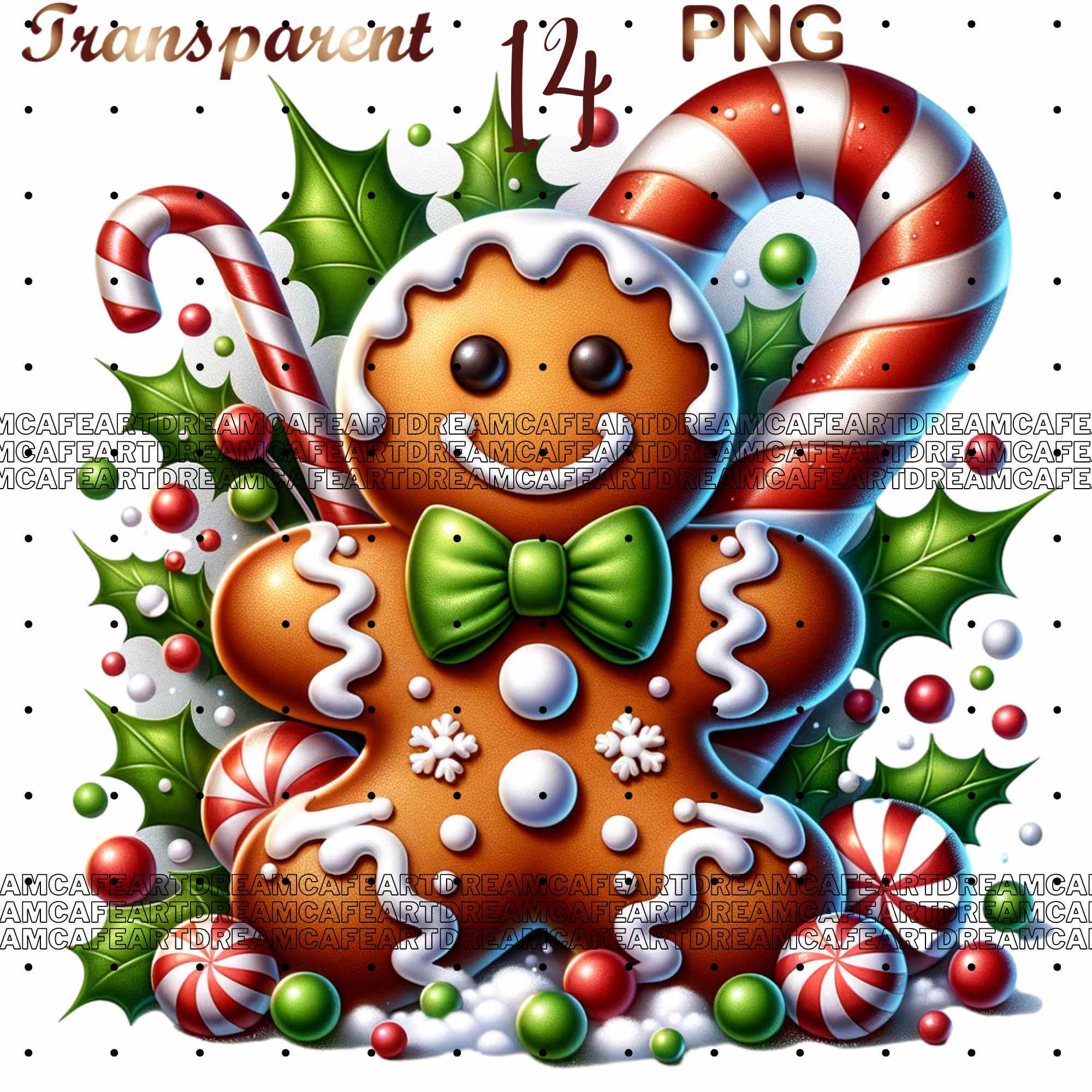 14 PNG, Watercolor Gingerbread Man Collection Clipart, Christmas ...