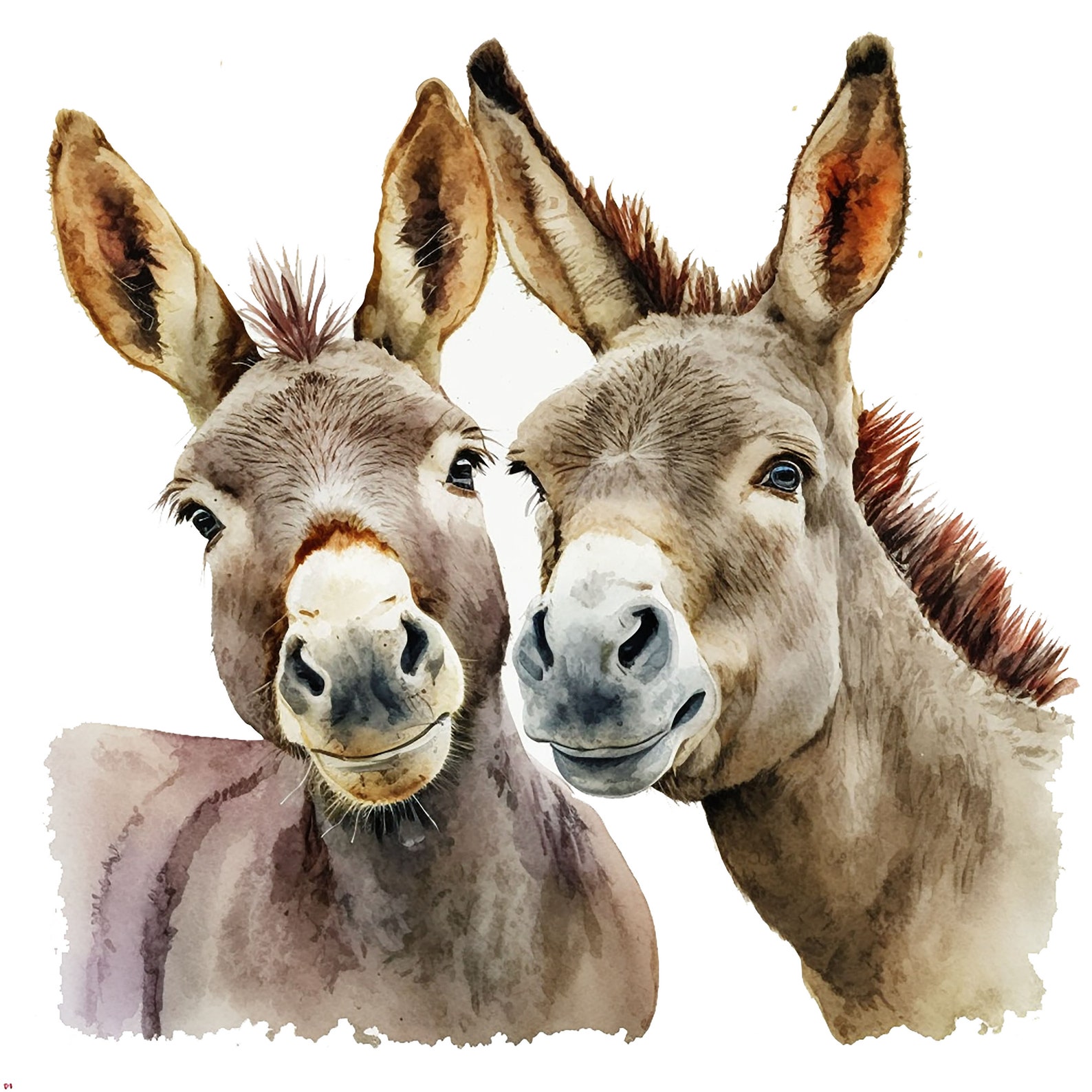 12 Happy Donkeys Clipart, Donkey Clipart, JPG, Commercial Use,digital ...