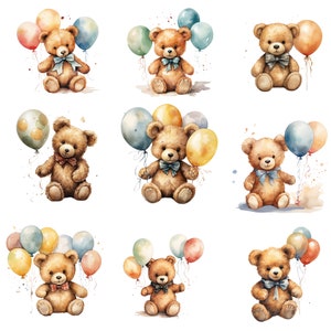 28 PNG, Birthday Teddy Bear Clipart Bundle, Teddy Bear Png, Bear ...