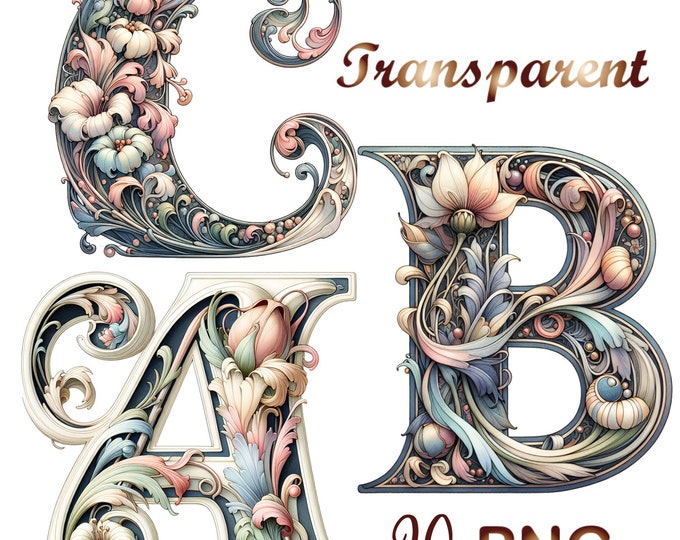 26 Alphabet Letter Clipart - Fancy Lettering, Decorative Alphabet ...