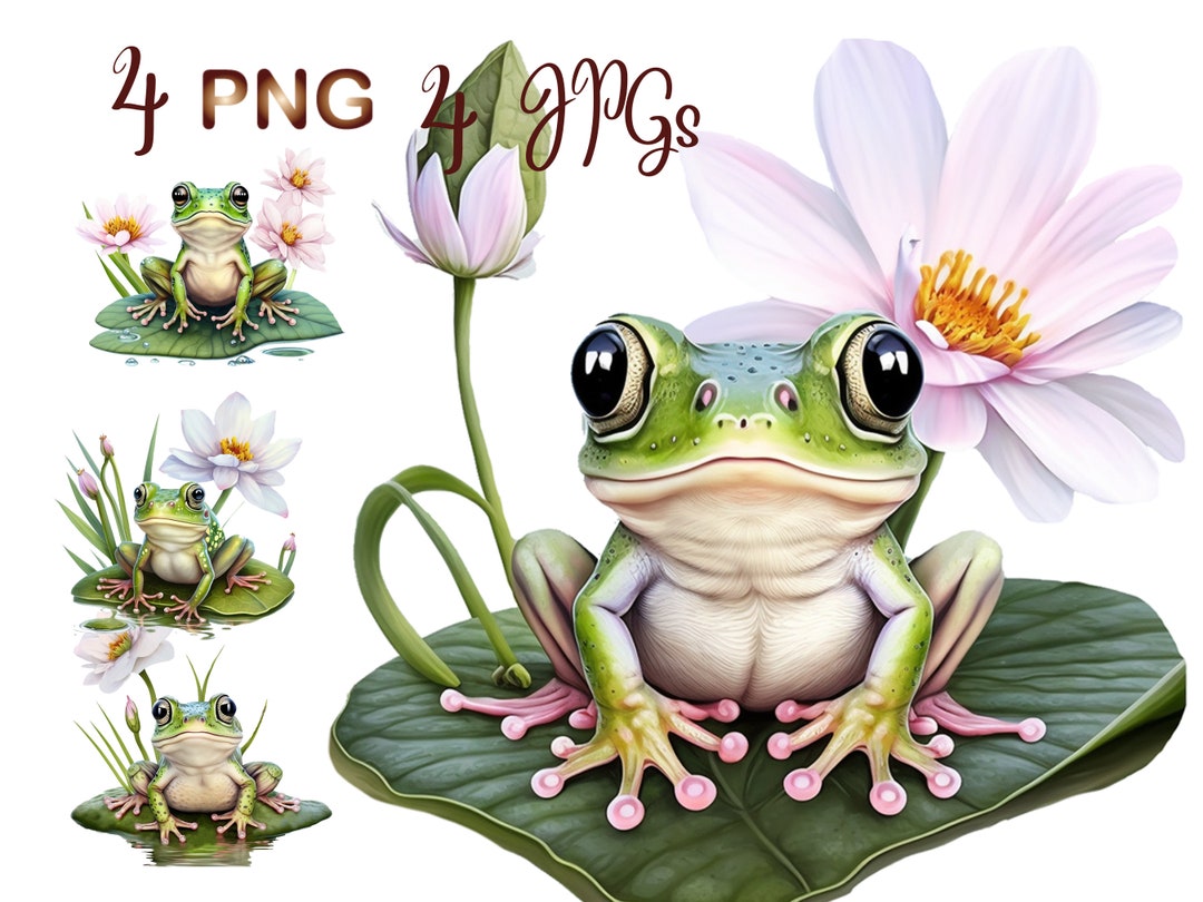 4 Frog Png,frog Clipart, Cute Frog Clipart, Cute Frog Png,sublimation ...