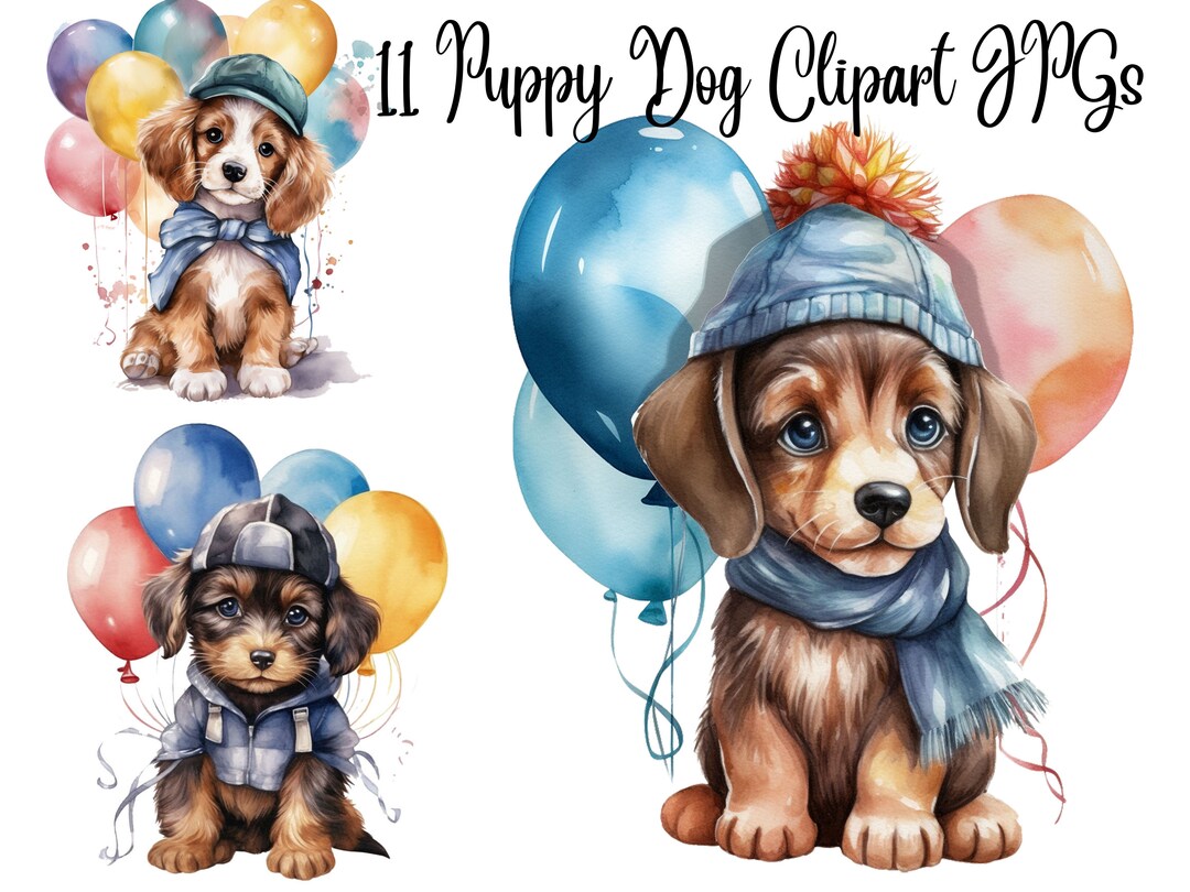 11 Puppy Dog Clipart, Jpgs, Commercial Use, Watercolor Clipart, Digital ...