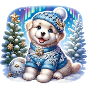 20 PNG, Christmas Clipart Bundle, Puppy Clipart Bundle, Puppy Clipart ...