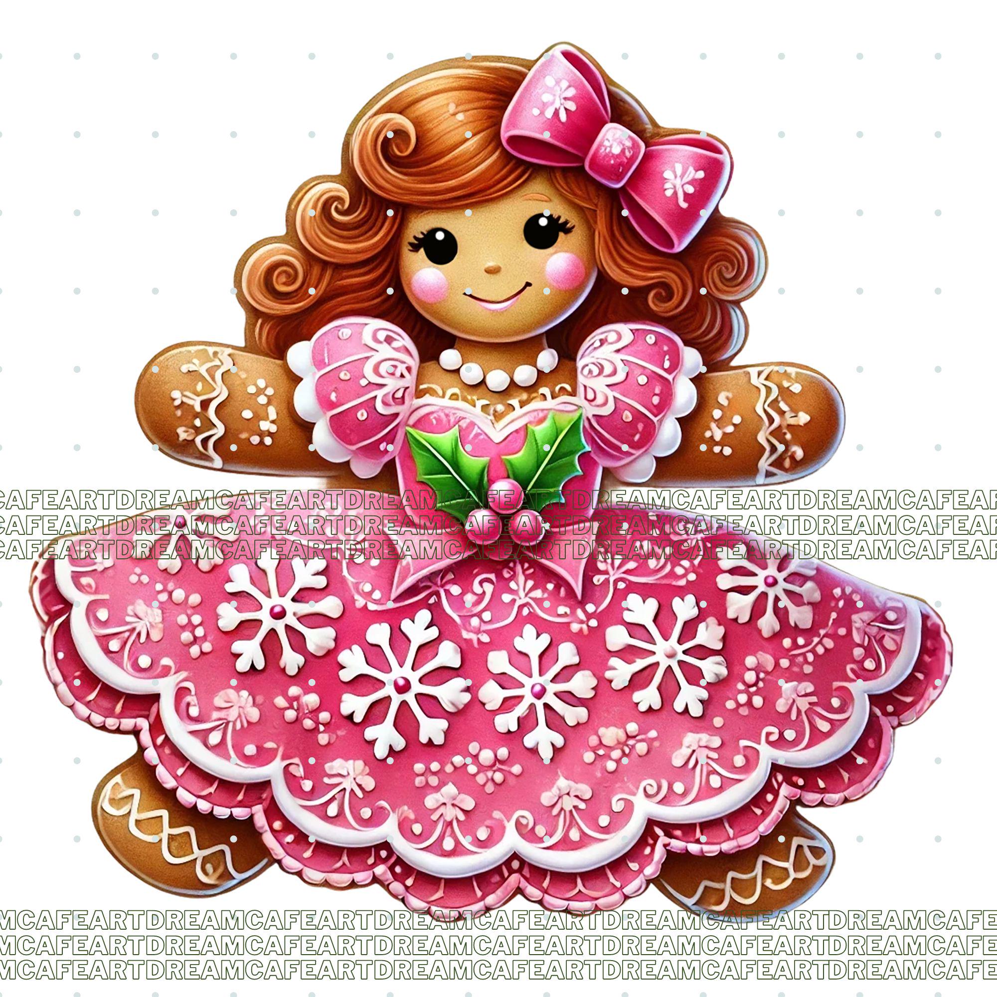 35 Pngs and Jpgs, Gingerbread Girl Christmas Clipart Bundle, Festive ...
