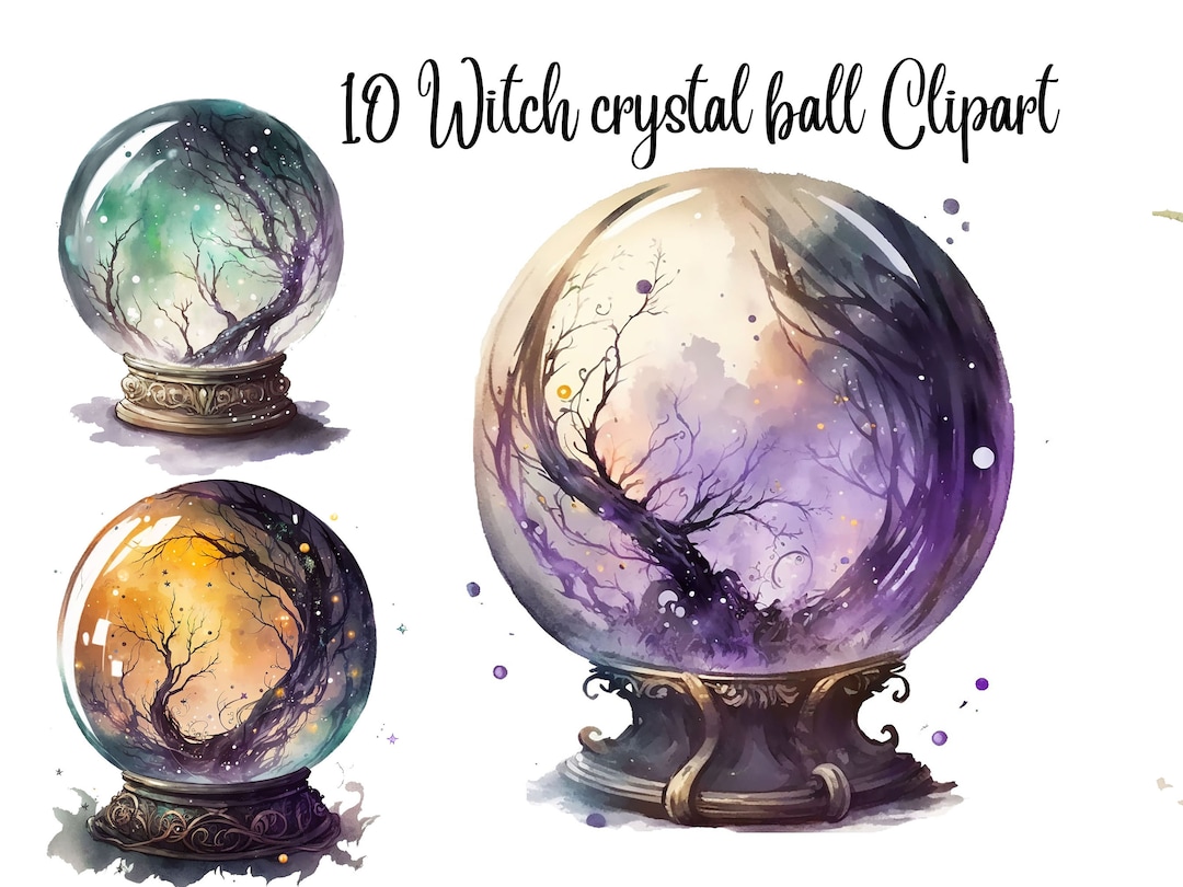10 Witch Crystal Ball Clipart, Jpgs, Magic Clip Art, Mystical Clipart ...